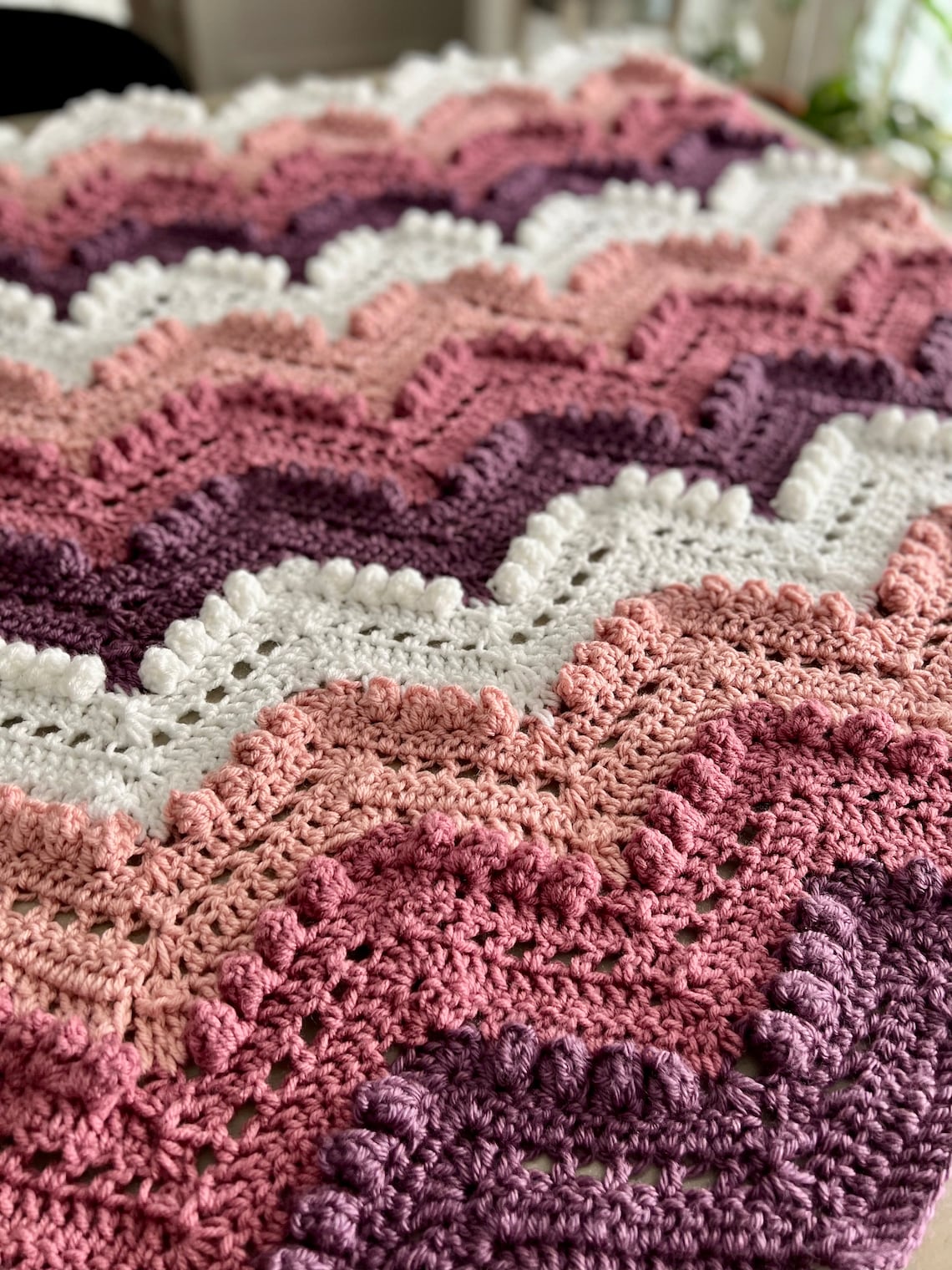 Crochet Gradient Wave Baby Blanket - Etsy