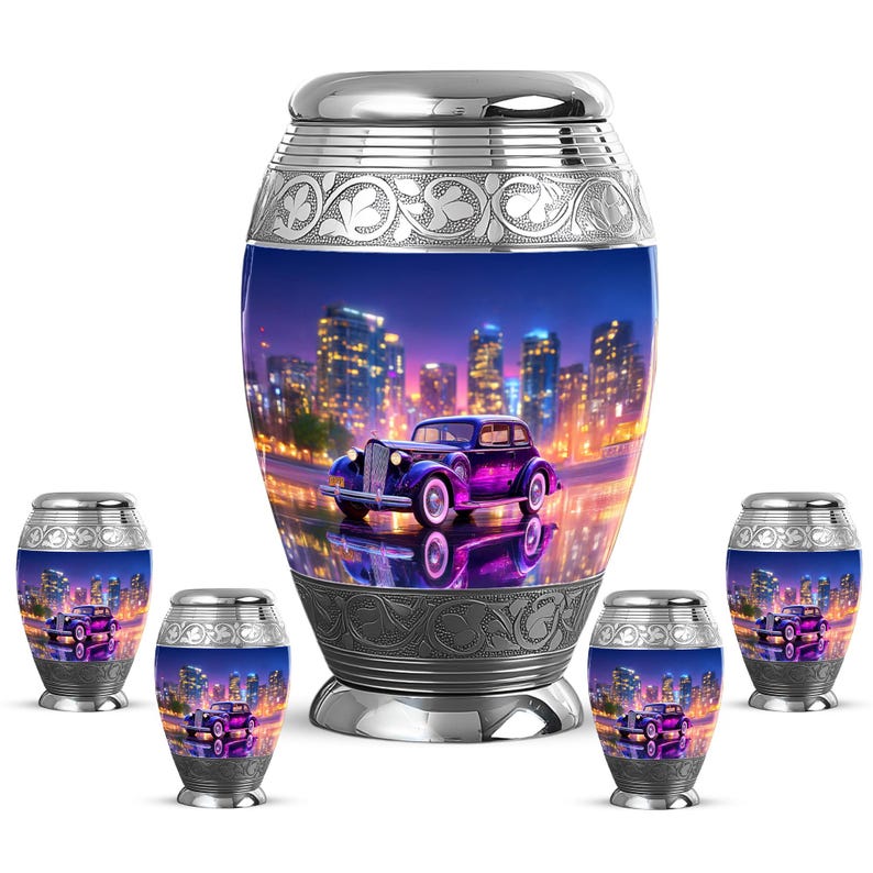 Vintage Car Cremation Urn, Classic Memorial Urn for Ashes, Car Urn for ...