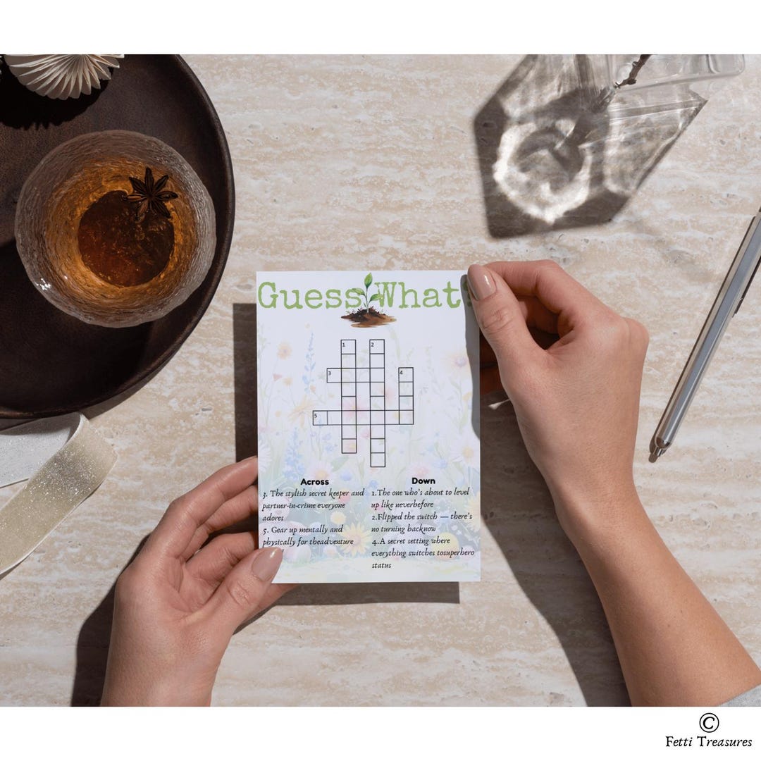Baby Announcement Crossword Puzzle | Pregnancy Reveal Game Printable ...