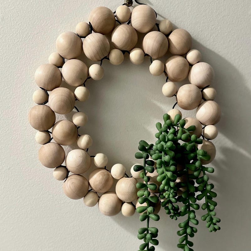 Wood Bead Wreath - Etsy