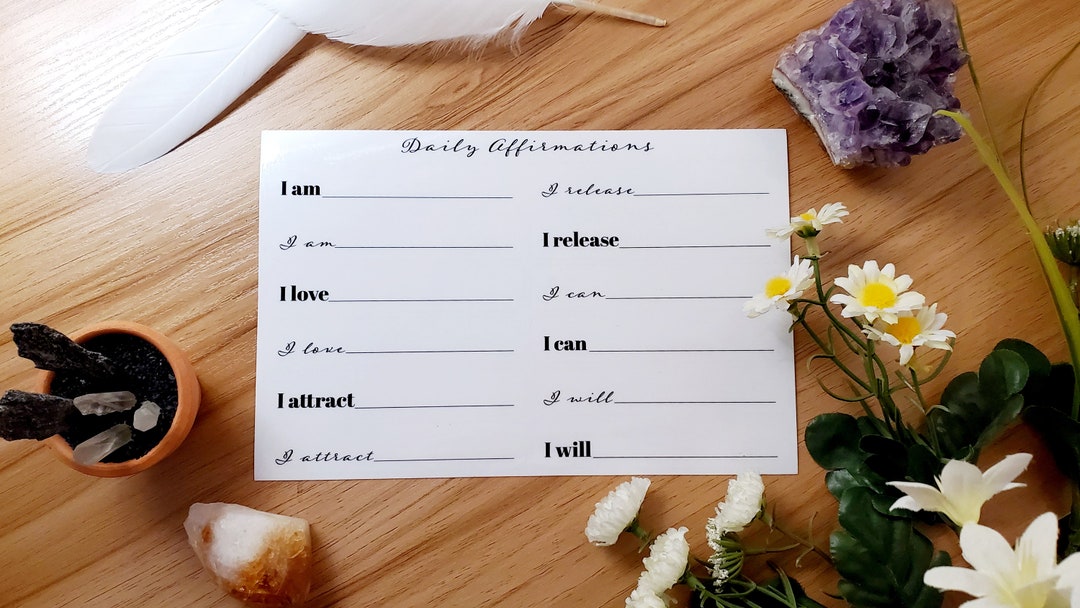 Daily Affirmation Sticker Sheet | Fillable - Etsy