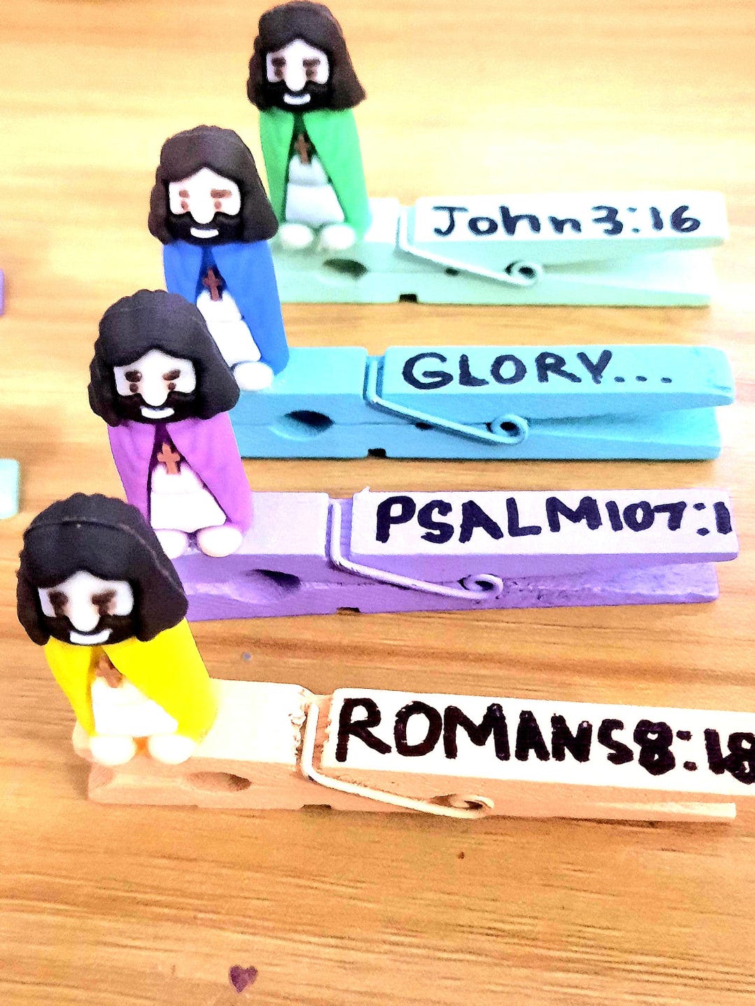 Christhian, Bible Verse Miniature Jesus Figure Cheer Pins Competition ...