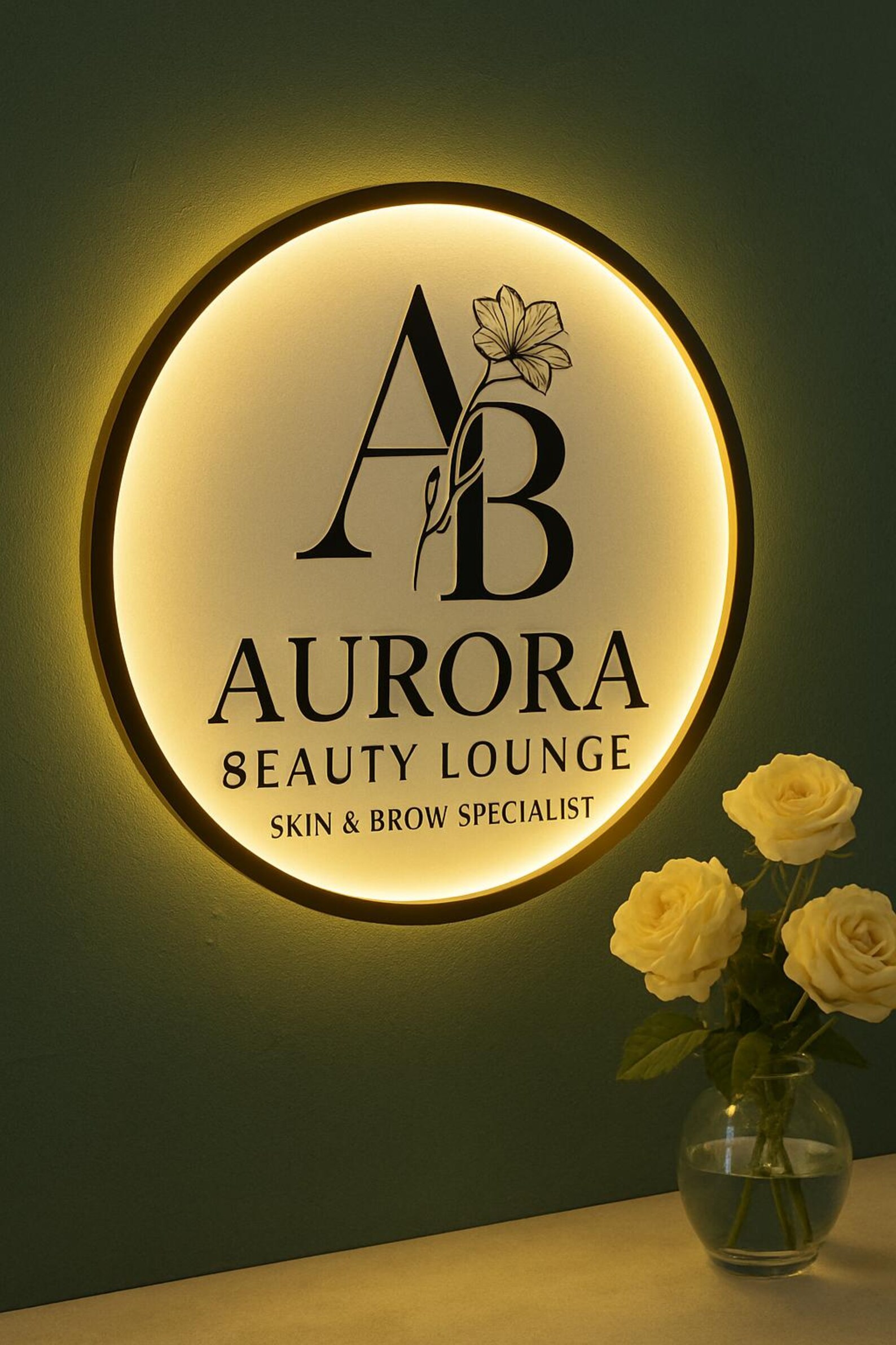 Acrylic Backlit Logo Sign, Custom LED Office or Store Wall Sign, Modern ...