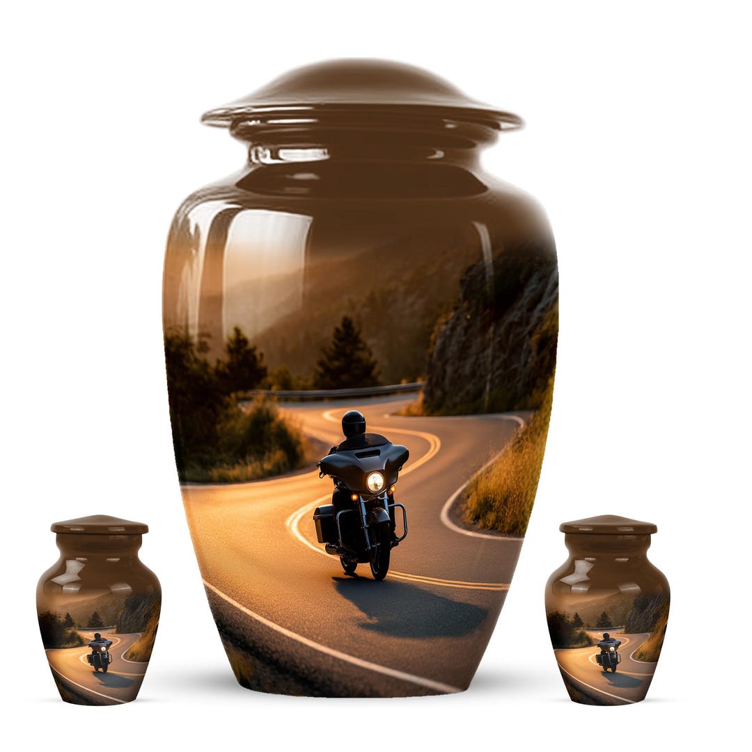 Custom Motorcycle Cremation Urn, Biker Memorial Keepsake, Funeral Urn ...