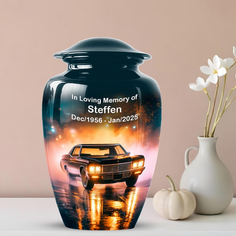 Personalized Muscle Car Cremation Urn, Vintage Vehicle Memorial Tribute ...