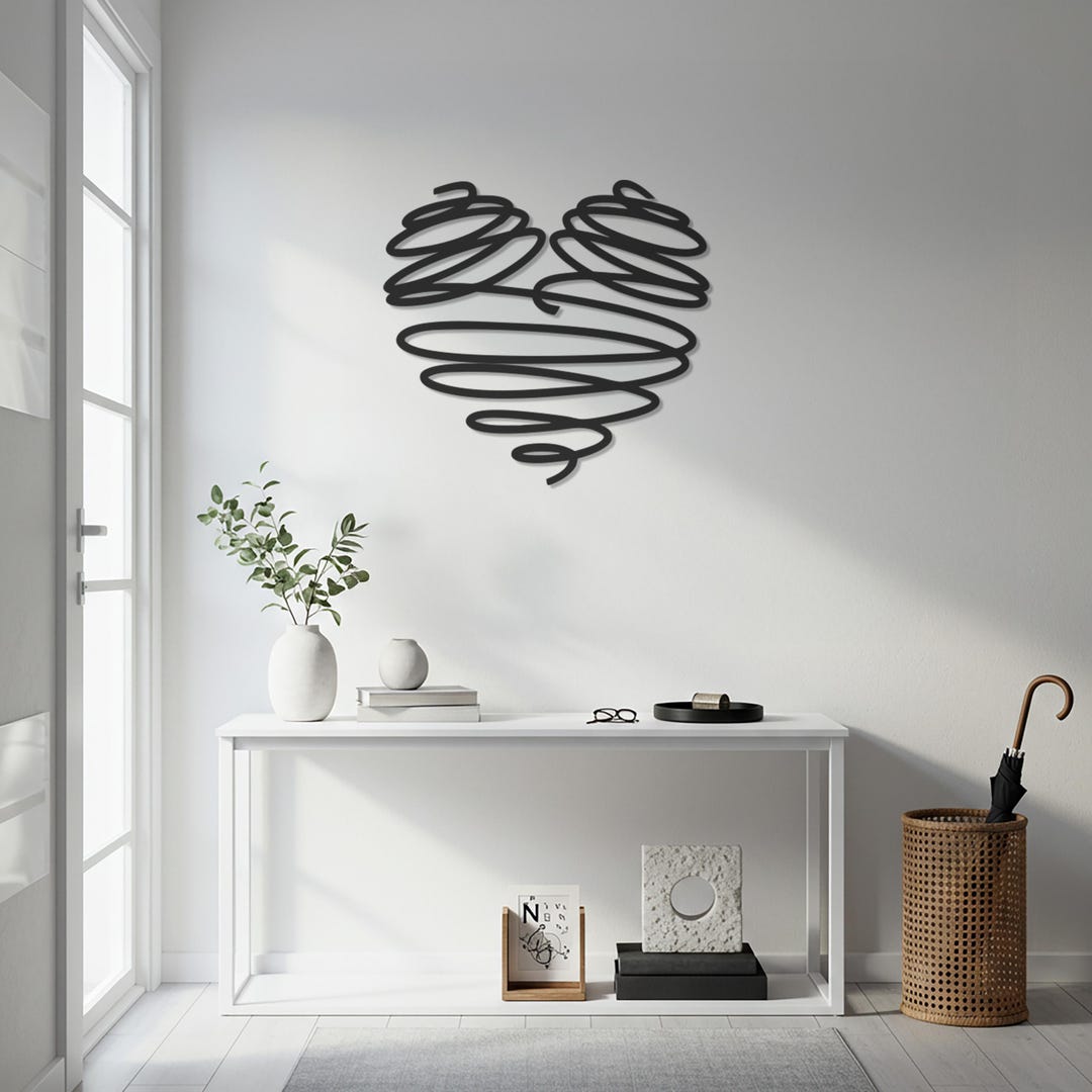 Abstract Metal Heart Wall Art, Modern Love Sculpture - Etsy