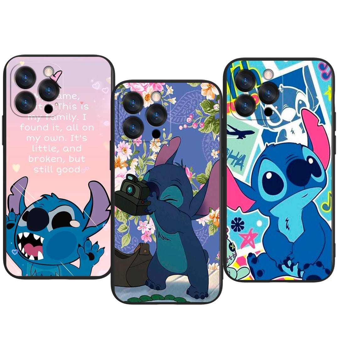 Stitch Disney Cartoon ~ Cute Blue Alien Trendy Protective Phone Case ...