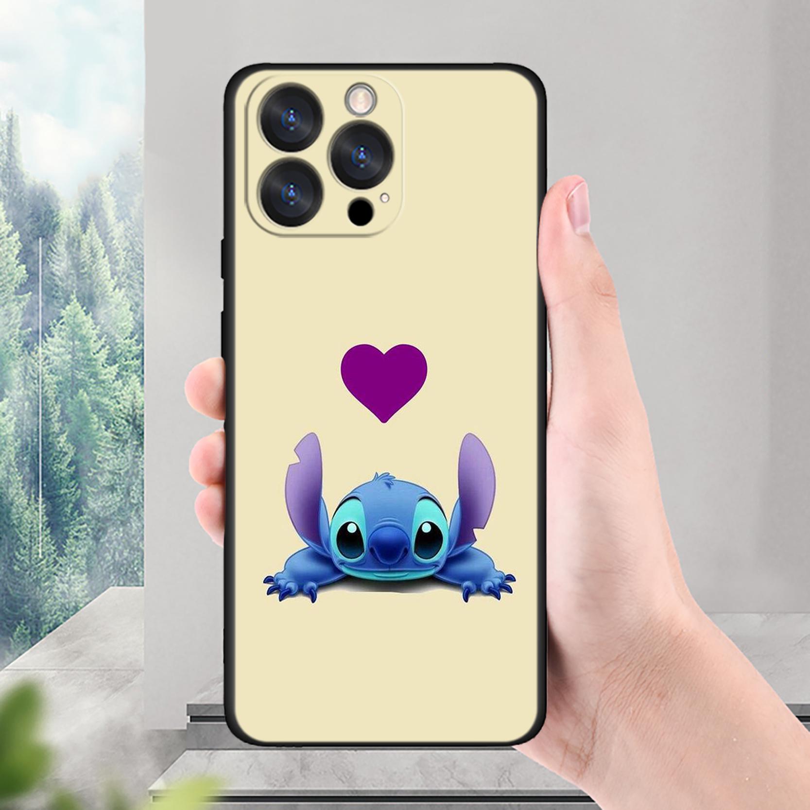Stitch Disney Cartoon ~ Cute Blue Alien Custom Protective Phone Case ...