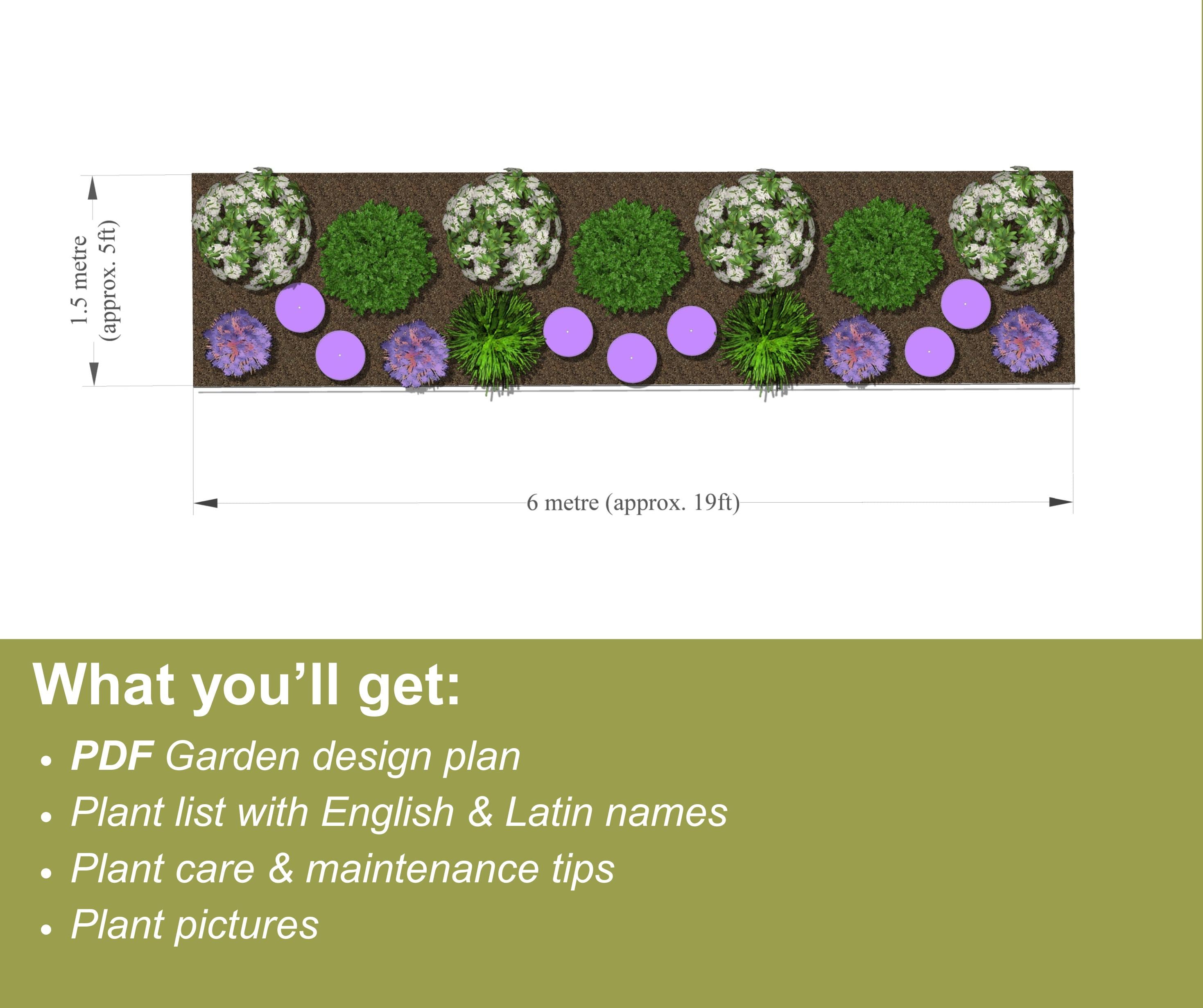 Small Garden Plan – Planting Design Idea – Ornamental Layout – Fence ...
