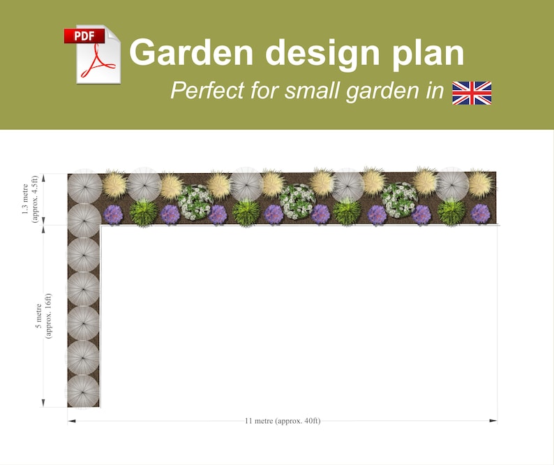 Small Garden Plan – Planting Design Idea – Ornamental Layout – Fence ...