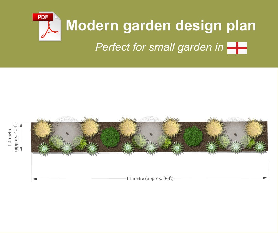 Small Garden Plan – Planting Design Idea – Ornamental Layout – Fence ...