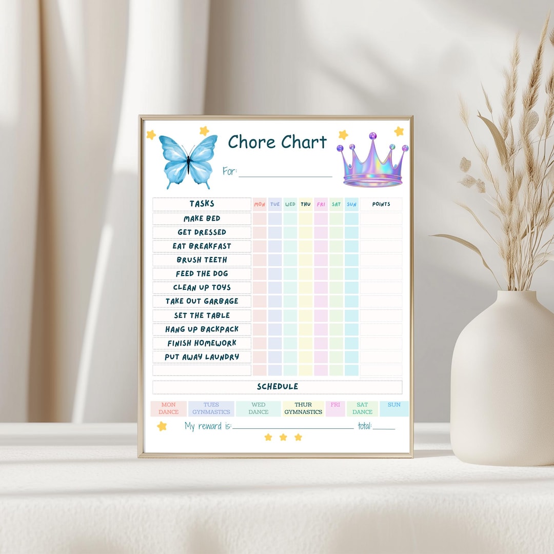 Kids Chore Chart Bundle: 4 Fun Themes, Editable, Printable - Etsy