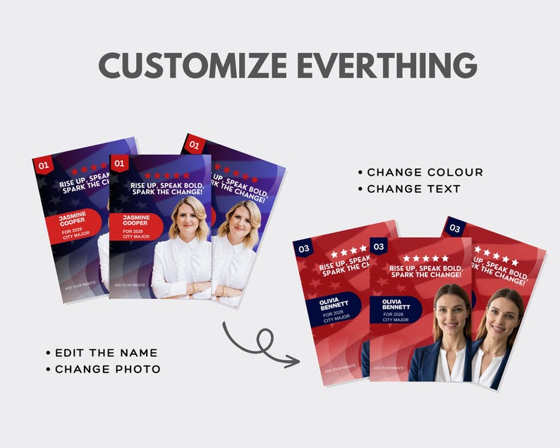 Editable Political Campaign Flyer Template| Canva Election Poster ...
