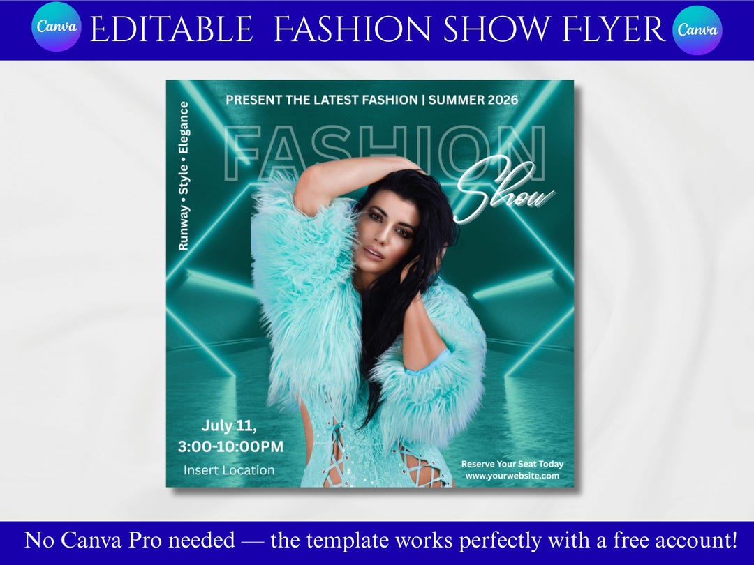 Editable Fashion Show Flyer Template | Canva Fashion Event Poster ...