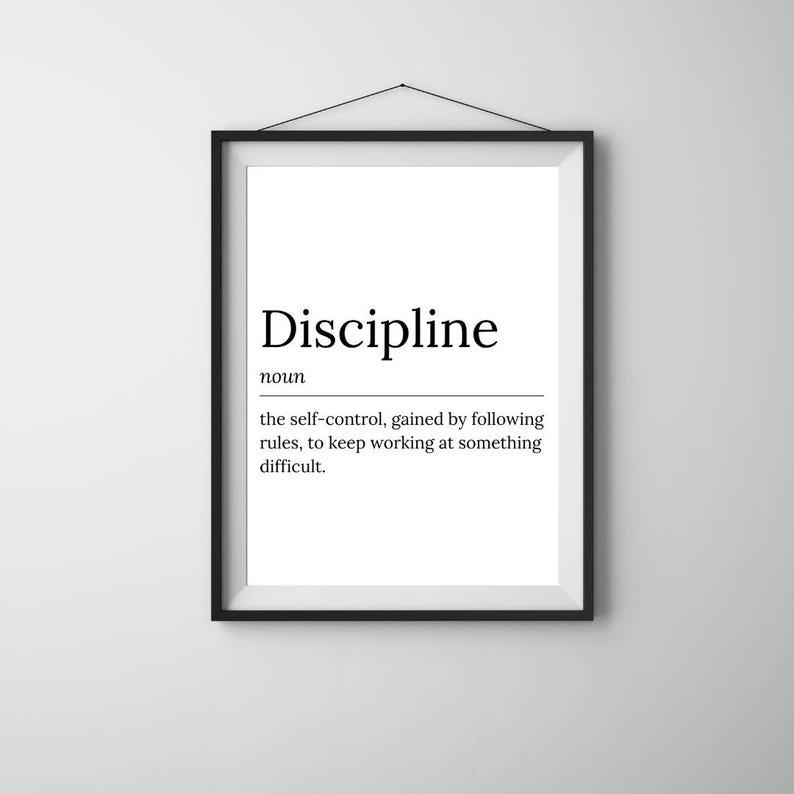Discipline Definition, Motivational Wall Art Poster, Motivational Print ...