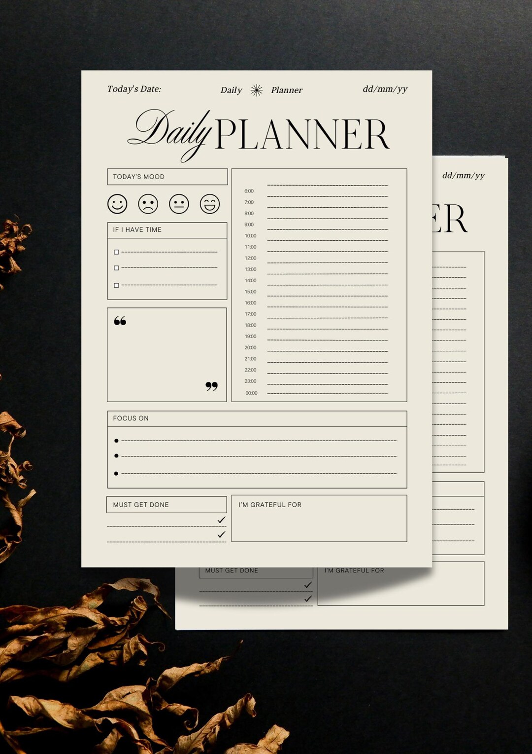 Beige Minimalist Daily Planner | Printable A4 Productivity Template ...