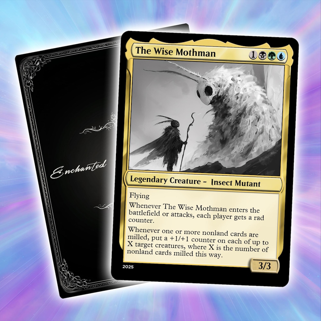 The Wise Mothman Full Art TCG Card: Custom EDH Commander Game Card ...
