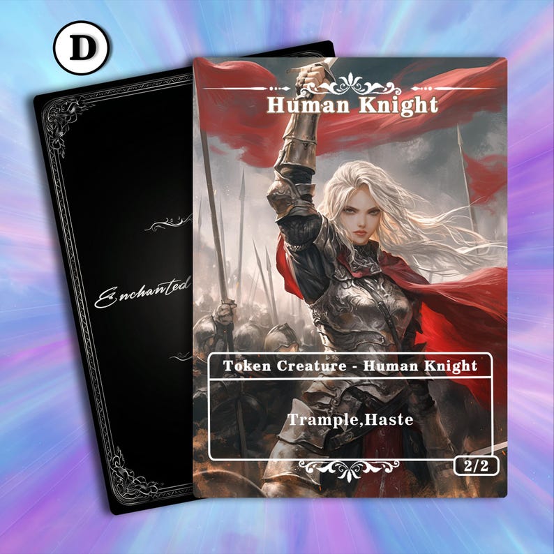 Full Art Human Knight Token: Custom Full Art TCG, Token for Mtg - Etsy