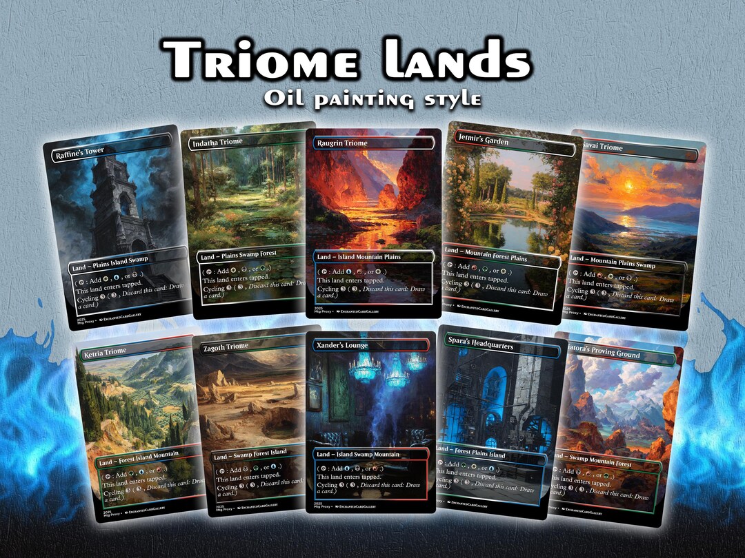 10x Triome Lands - Full Art TCG ,no Foil/foil/broken Glass,full Art TCG ...
