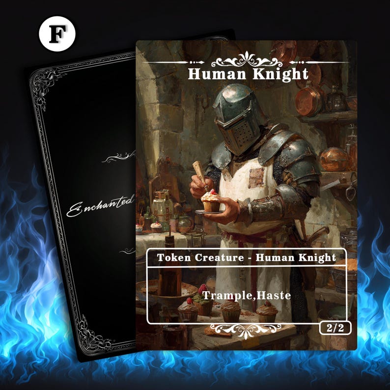 Full Art Human Knight Token: Custom Full Art TCG, Token for Mtg - Etsy