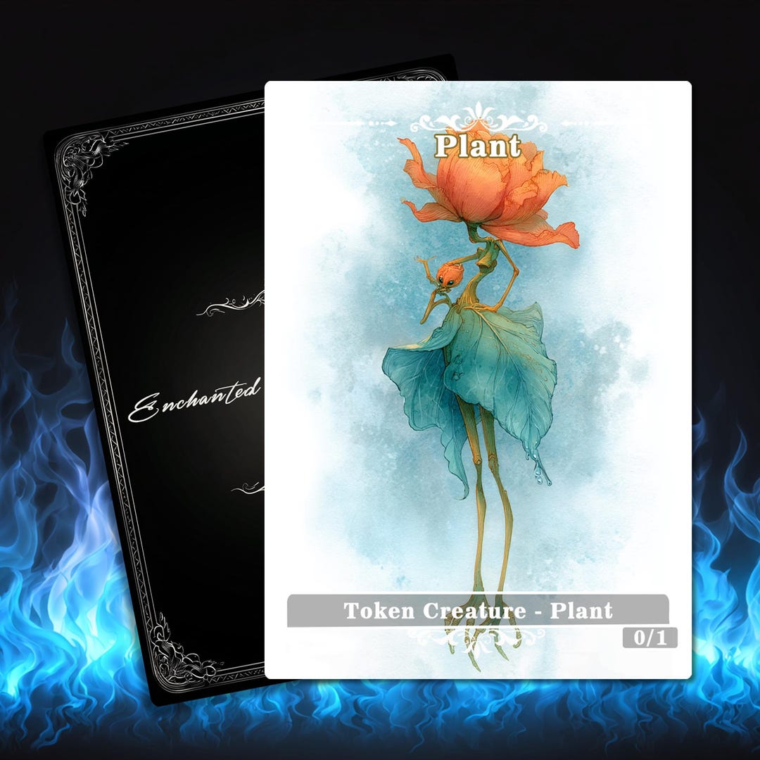 Plant Token MTG Proxy: Full Art Enchanted Flower Creature - Etsy