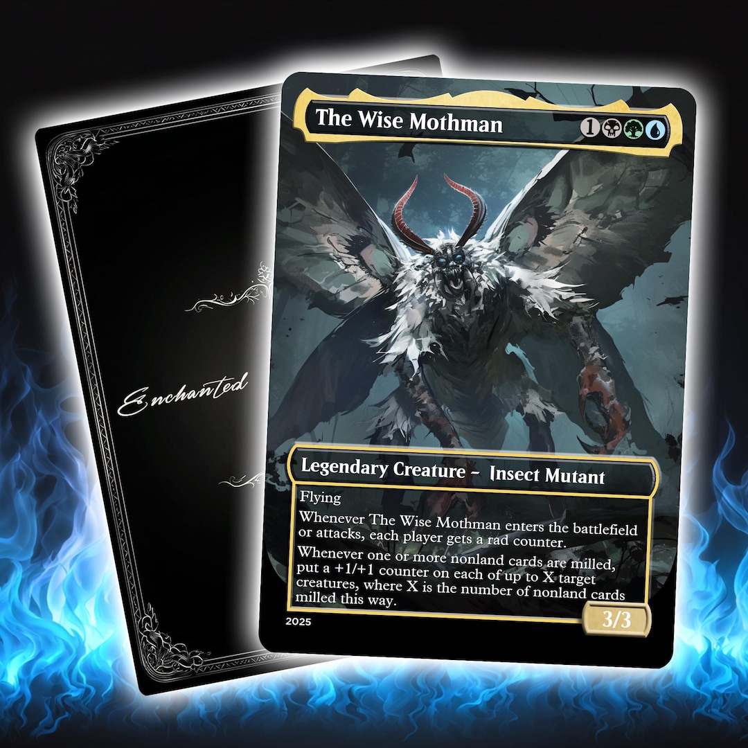 The Wise Mothman Full Art TCG Card: Custom EDH Commander Game Card ...