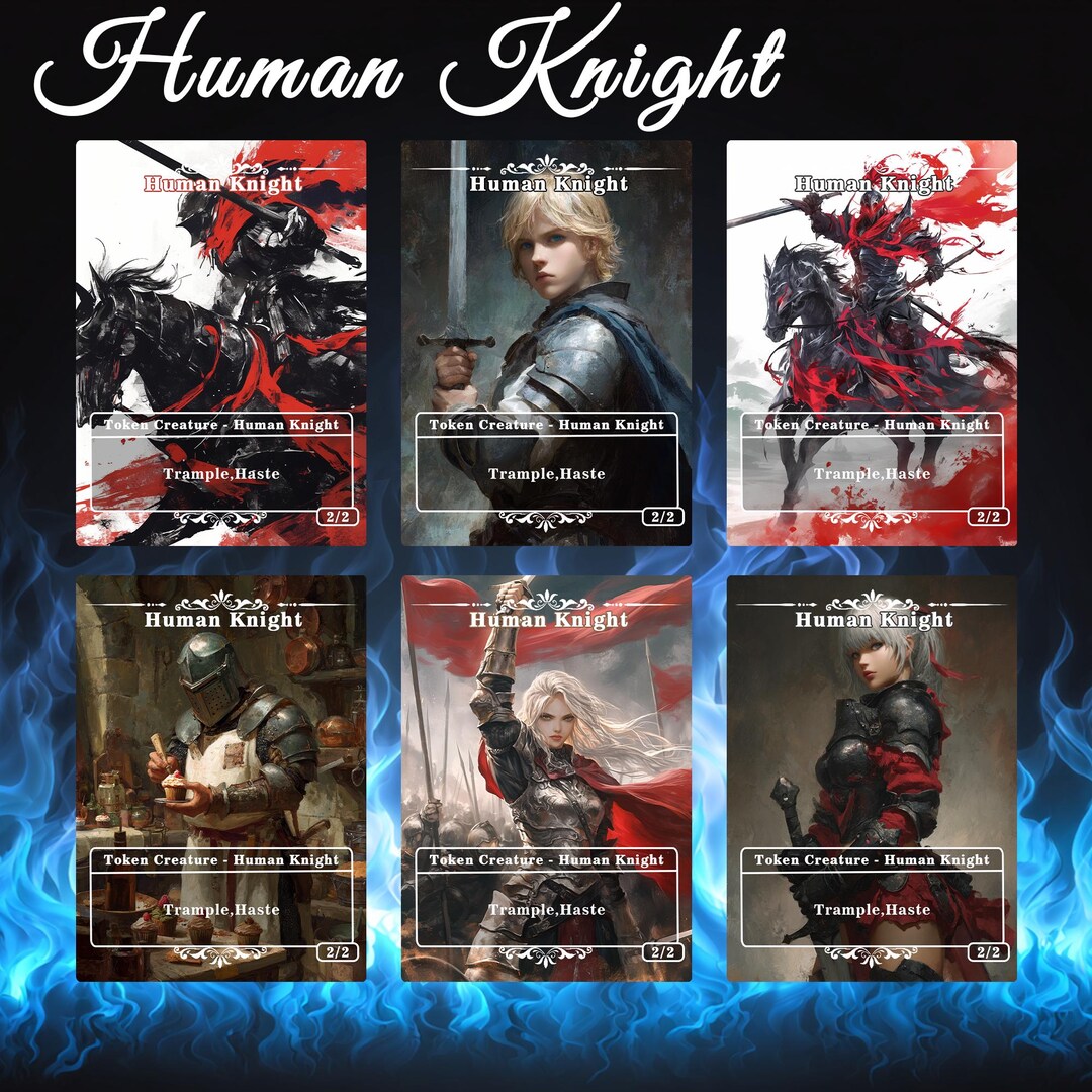 Full Art Human Knight Token: Custom Full Art TCG, Token for Mtg - Etsy