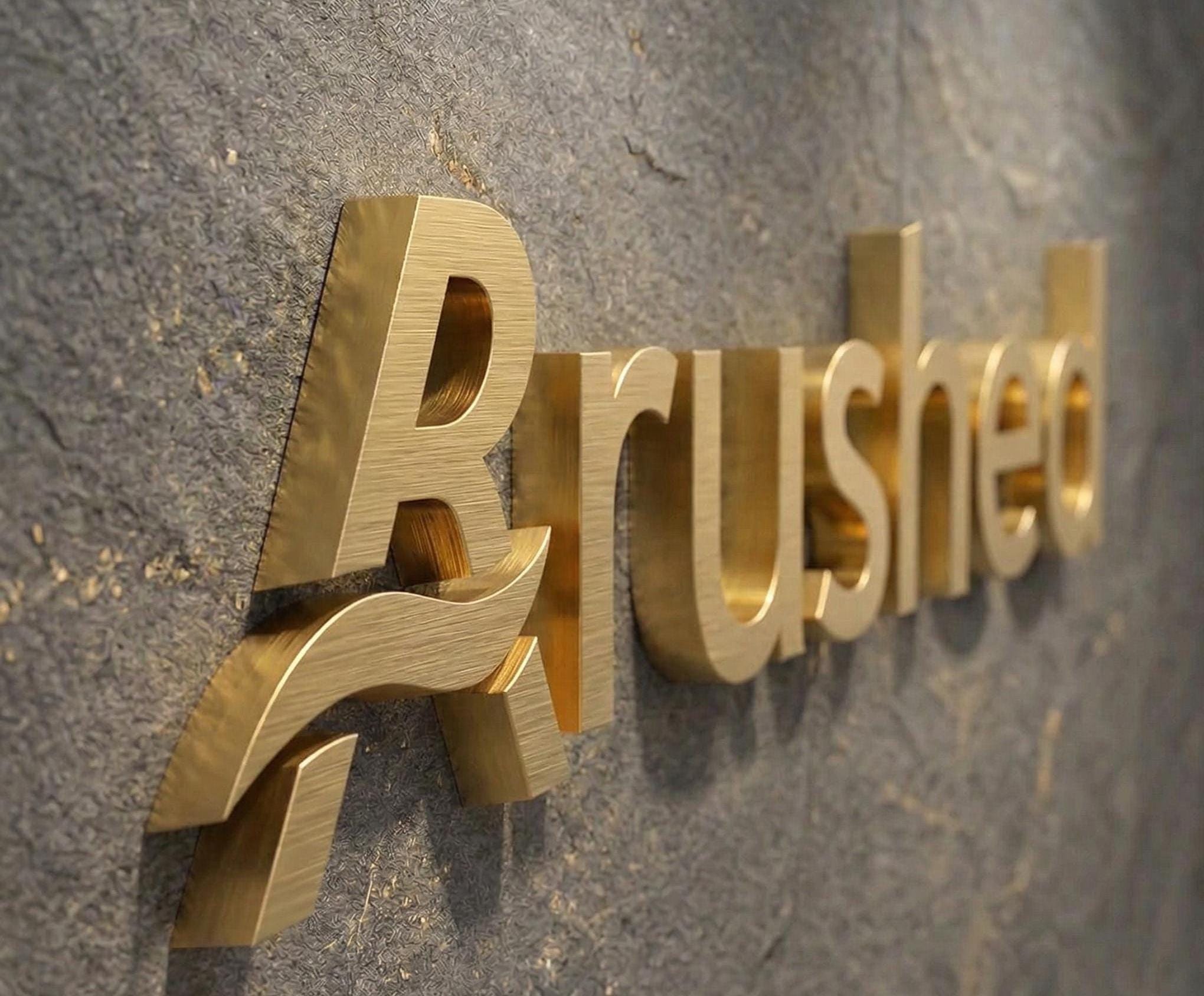 Custom 3D Metal Logo Sign | Stainless Steel Business Signage | Office ...
