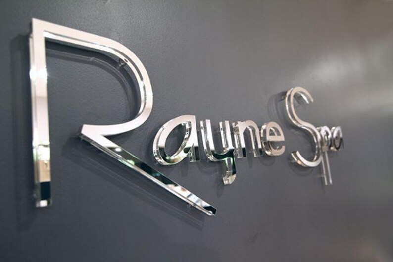 Laser Cut Metal on Acrylic Logo Sign, Business Reception Lobby Signs ...