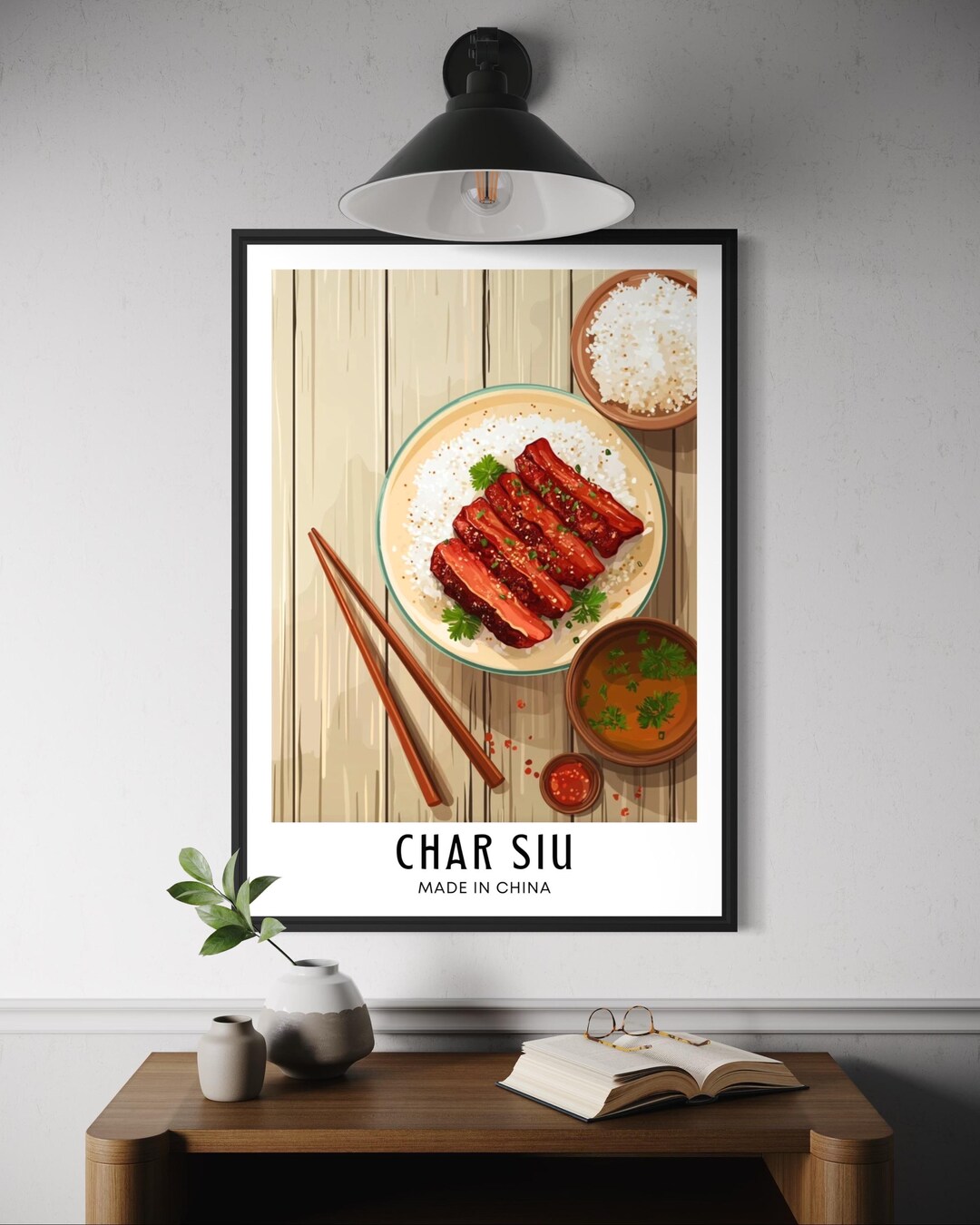 Char Siu Cantonese BBQ Pork Art Print - Chinese Food Wall Art, Asian ...