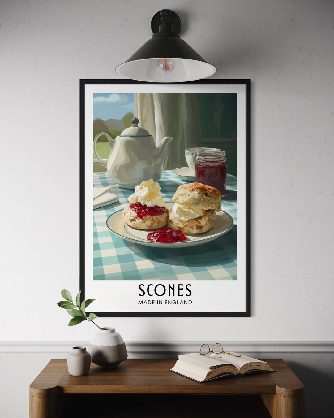 Scones Poster - British Dessert Wall Art, English Kitchen Decor ...