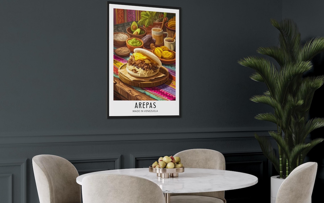 Arepas Poster - Venezuelan Food Wall Art, Colombian Food Art, Kitchen ...