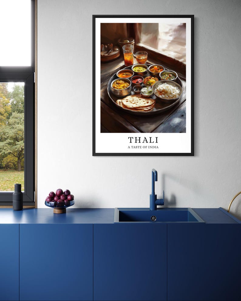 Indian Thali Poster – India Curry Platter Print, India Food ...