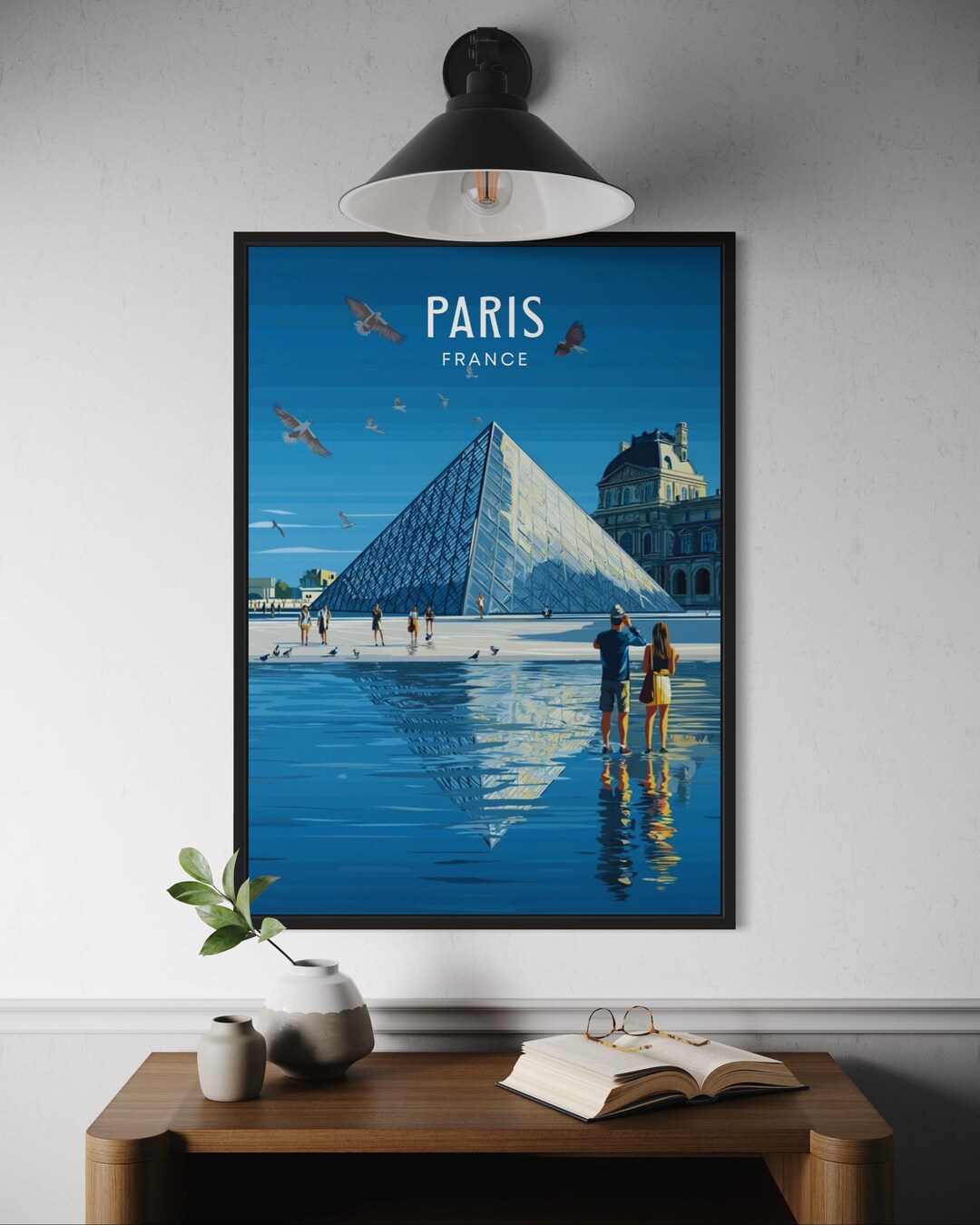 Paris Louvre Poster - Iconic French Landmark Wall Art, Paris Travel ...