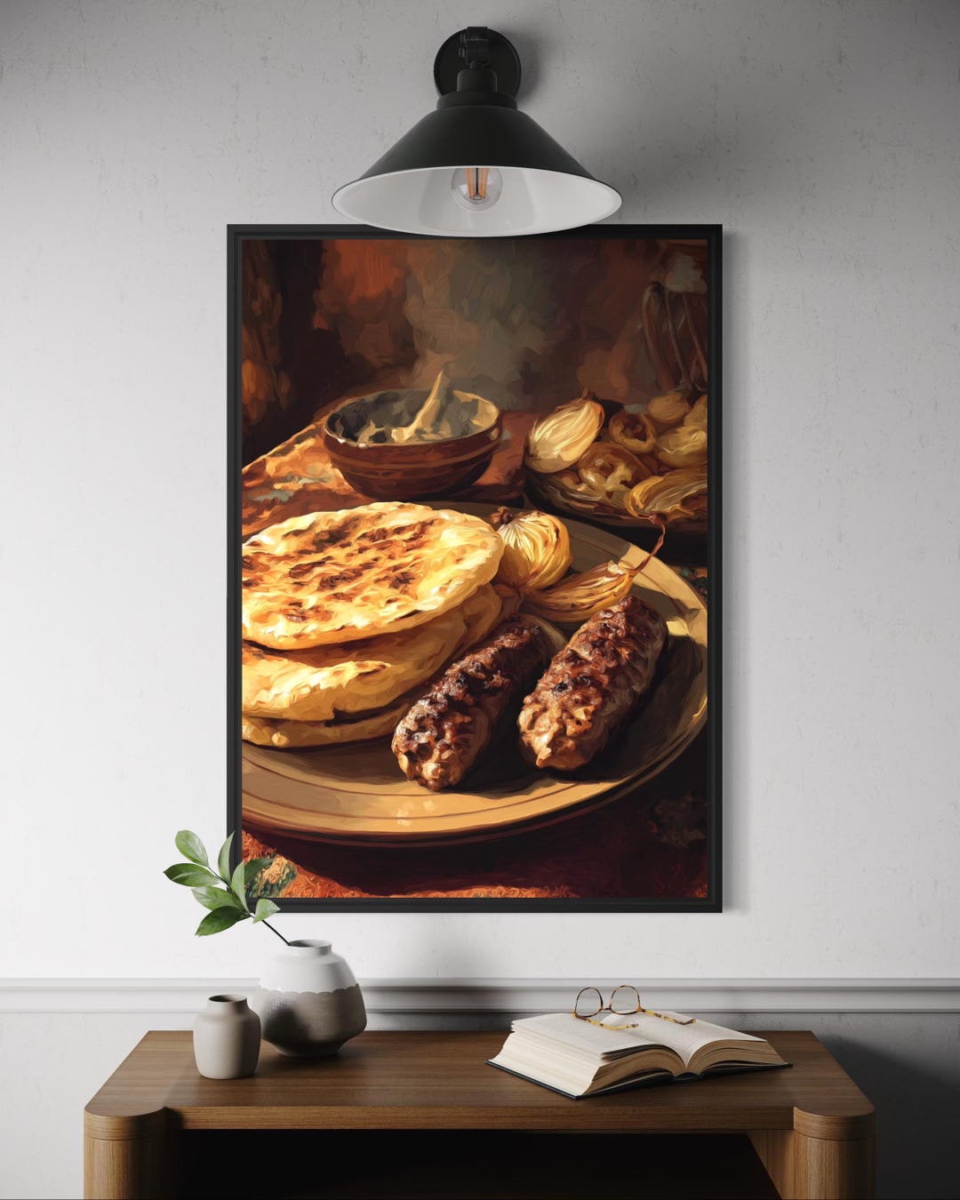 Ćevapi Balkan Food Art Print - Grilled Meat Painting, Serbian Bosnian ...