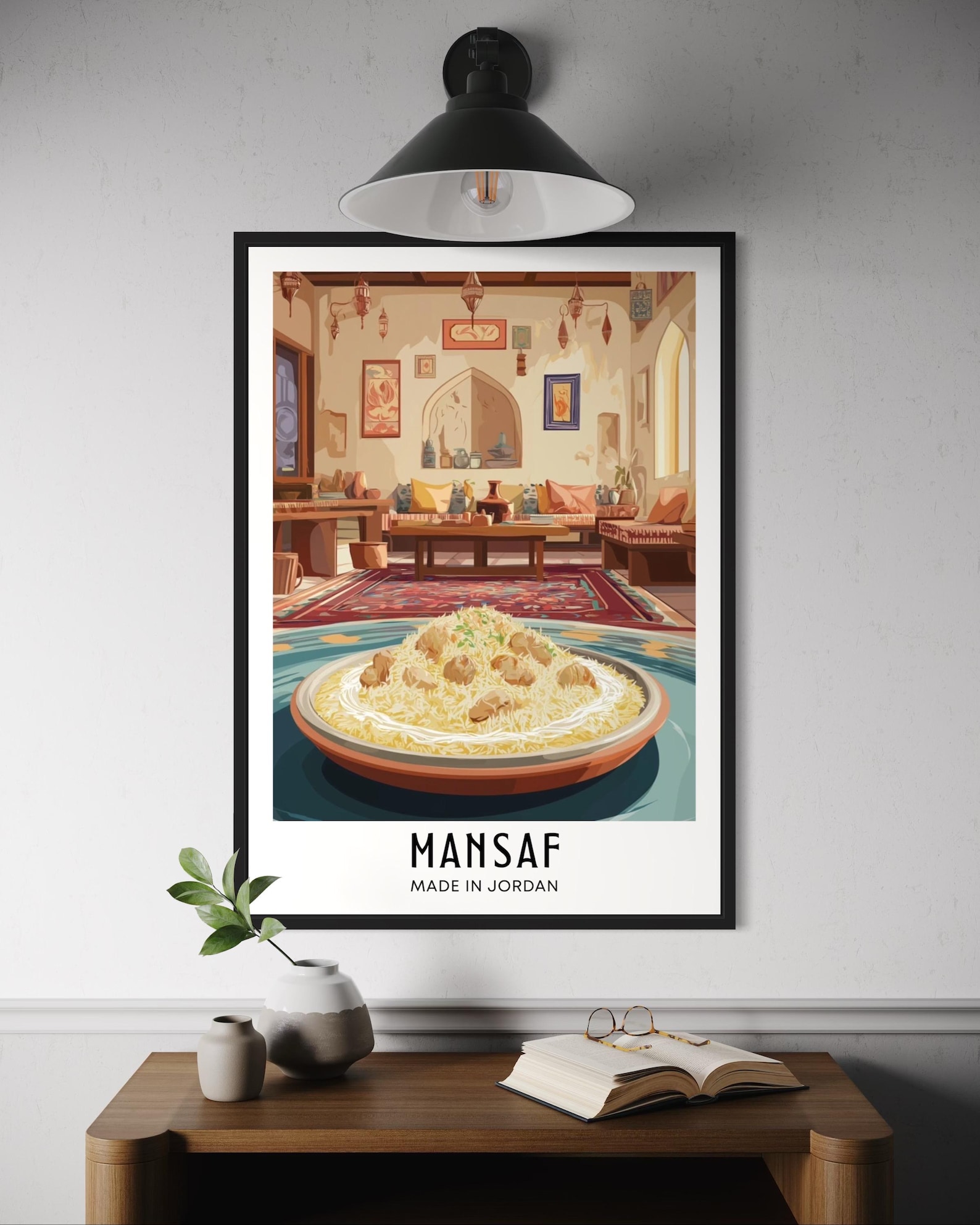 Mansaf Jordanian Dish Poster - Traditional Middle Eastern Food Wall Art ...