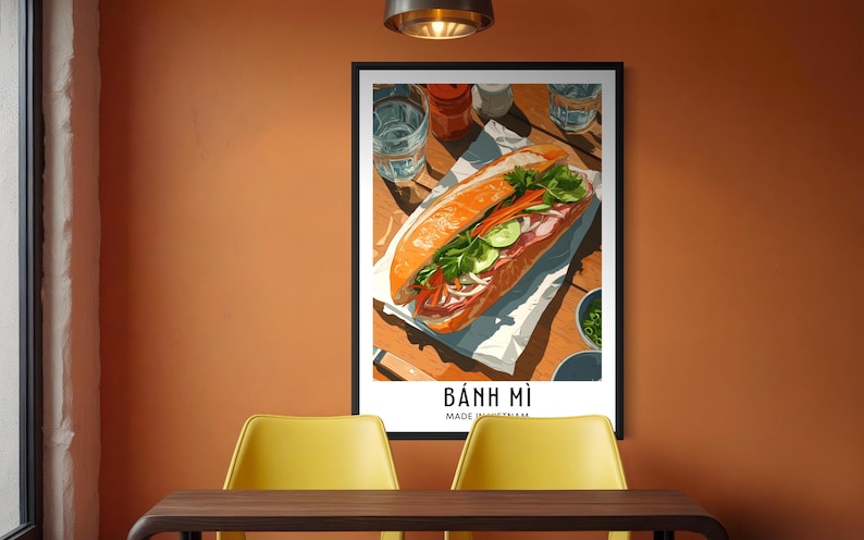 Banh Mi Vietnamese Food Poster - Vietnamese Sandwich Wall Art, Home ...