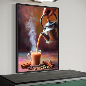 Masala Chai Poster – Indian Tea Wall Art, Painterly Food Illustration ...