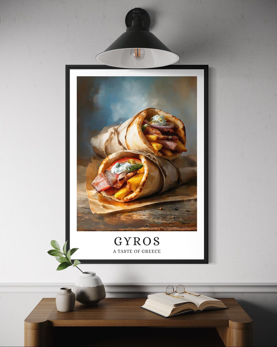 Greek Gyro Wrap Art Print – Gyros Street Food Illustration, Painterly ...