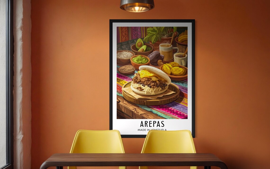 Arepas Poster - Venezuelan Food Wall Art, Colombian Food Art, Kitchen ...