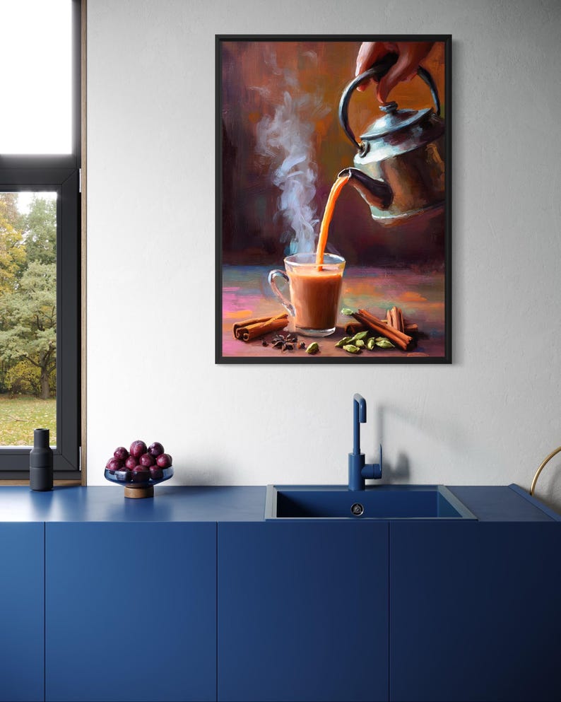 Masala Chai Poster – Indian Tea Wall Art, Painterly Food Illustration ...