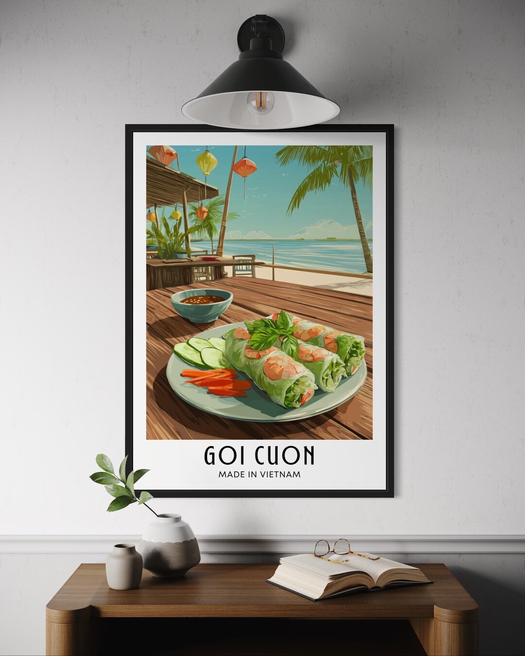 Gỏi Cuốn Vietnamese Spring Rolls Poster - Fresh Rice Paper Roll Wall ...