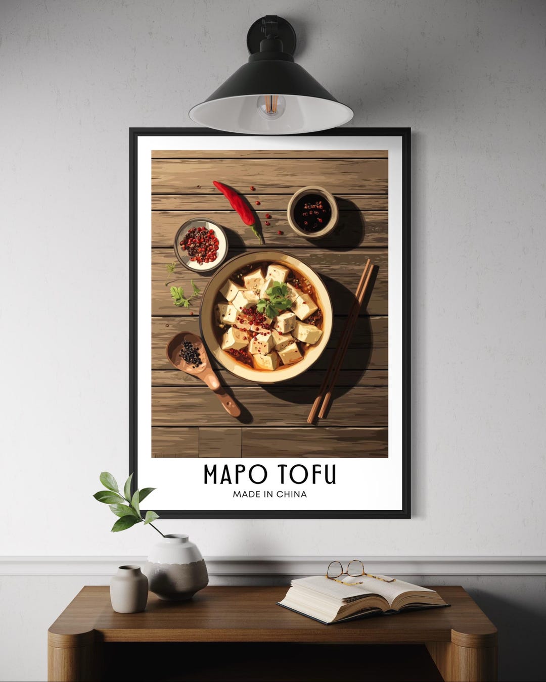 Mapo Tofu Sichuan Dish Art Print - Chinese Food Wall Art, Spicy Asian ...