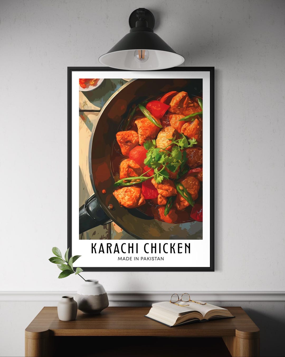 Karachi Chicken Poster - Spicy Pakistani Cuisine Wall Art, South Asian ...