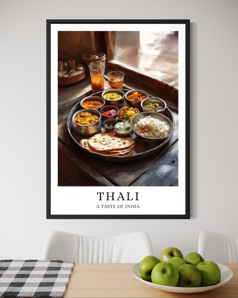 Indian Thali Poster – India Curry Platter Print, India Food ...