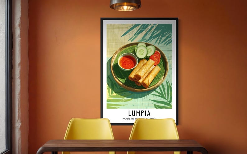 Lumpia Filipino Food Poster - Spring Roll Wall Art, Southeast Asia ...