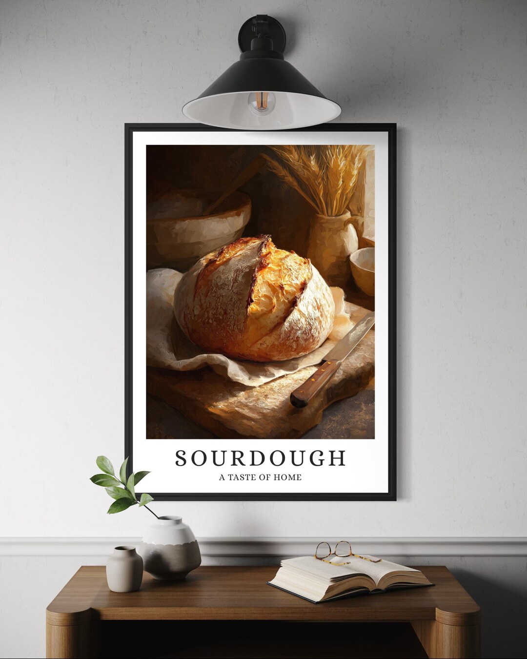 Sourdough Bread Wall Art – Artisan Bakery Illustration, Rustic Loaf ...