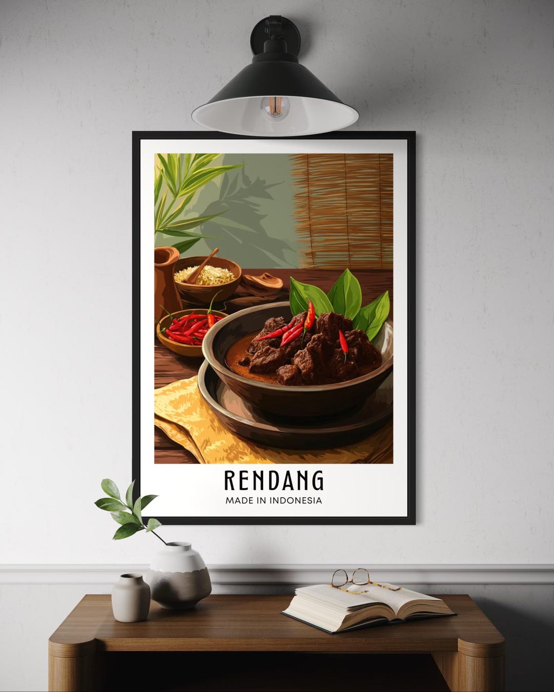 Rendang Indonesian Dish Poster - Spicy Beef Curry Wall Art, Traditional ...