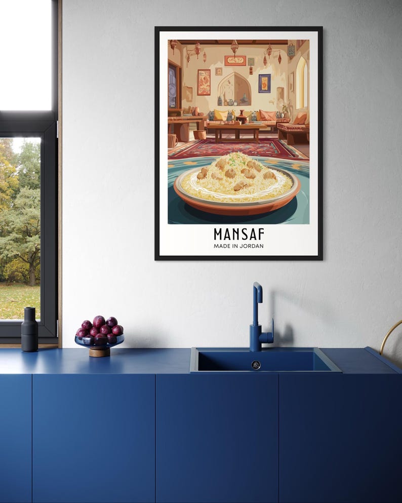 Mansaf Jordanian Dish Poster - Traditional Middle Eastern Food Wall Art ...