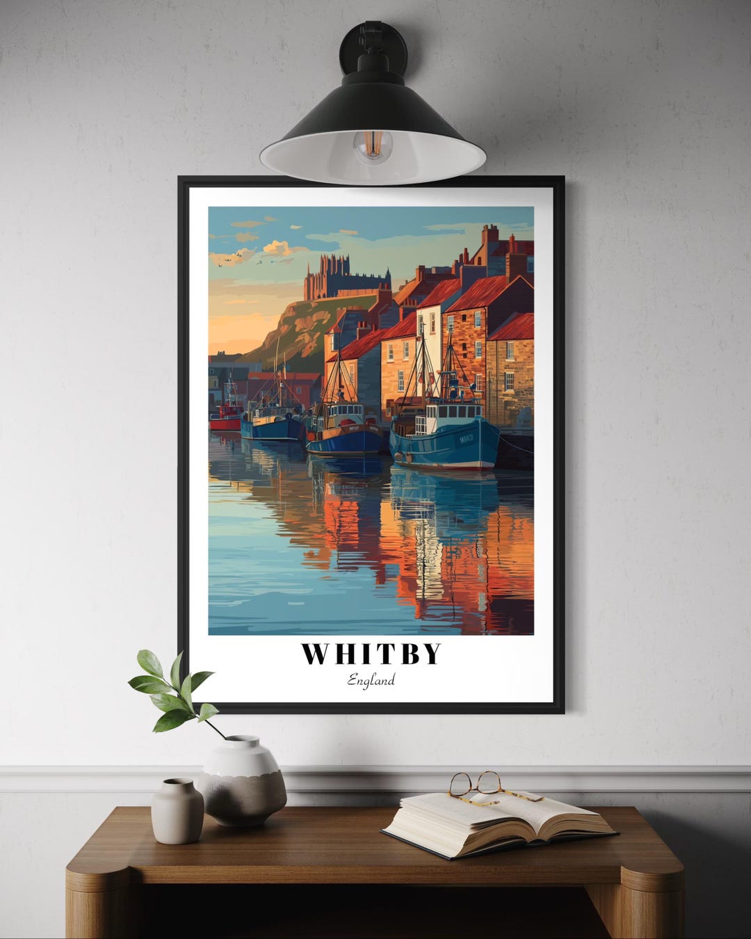 Whitby Travel Poster - Coastal England Wall Art, Seaside Town Print ...